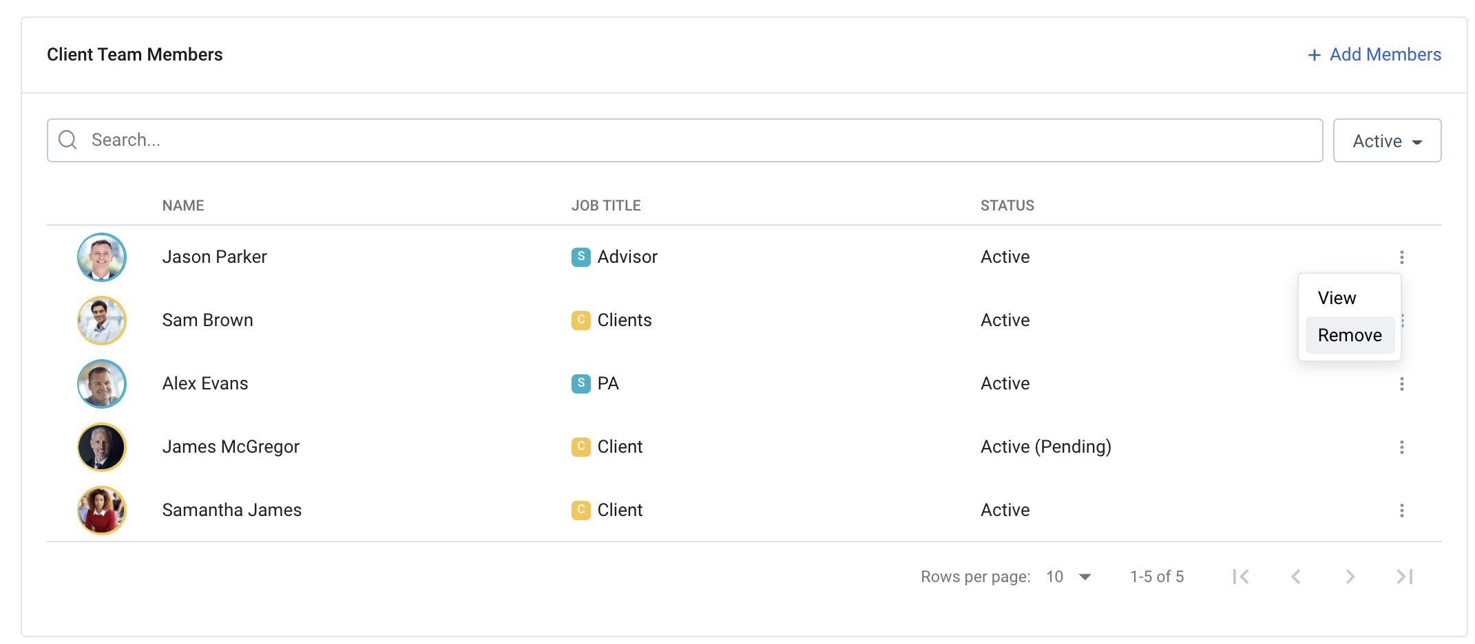 Remove client team members – Qwil Messenger