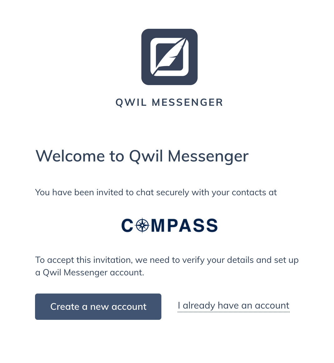 Accept an invitation to join Qwil Messenger – Qwil Messenger