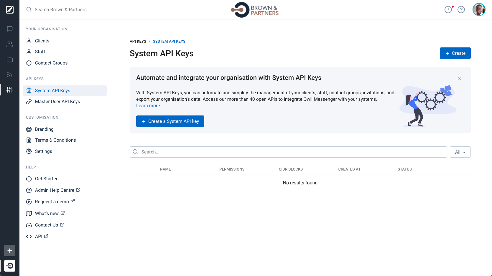 Understanding System API Keys – Qwil Messenger